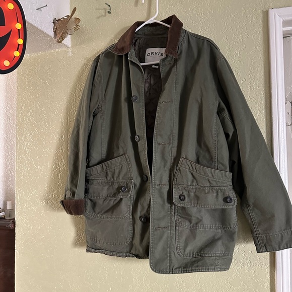 Orvis | Jackets & Coats | Orvis Olive Green Field Jacket With Brown ...